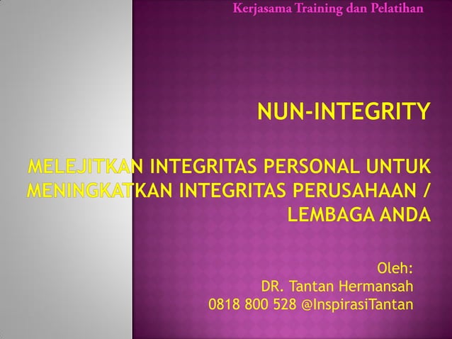 P peningkatan integritas individu perusahaan | PDF