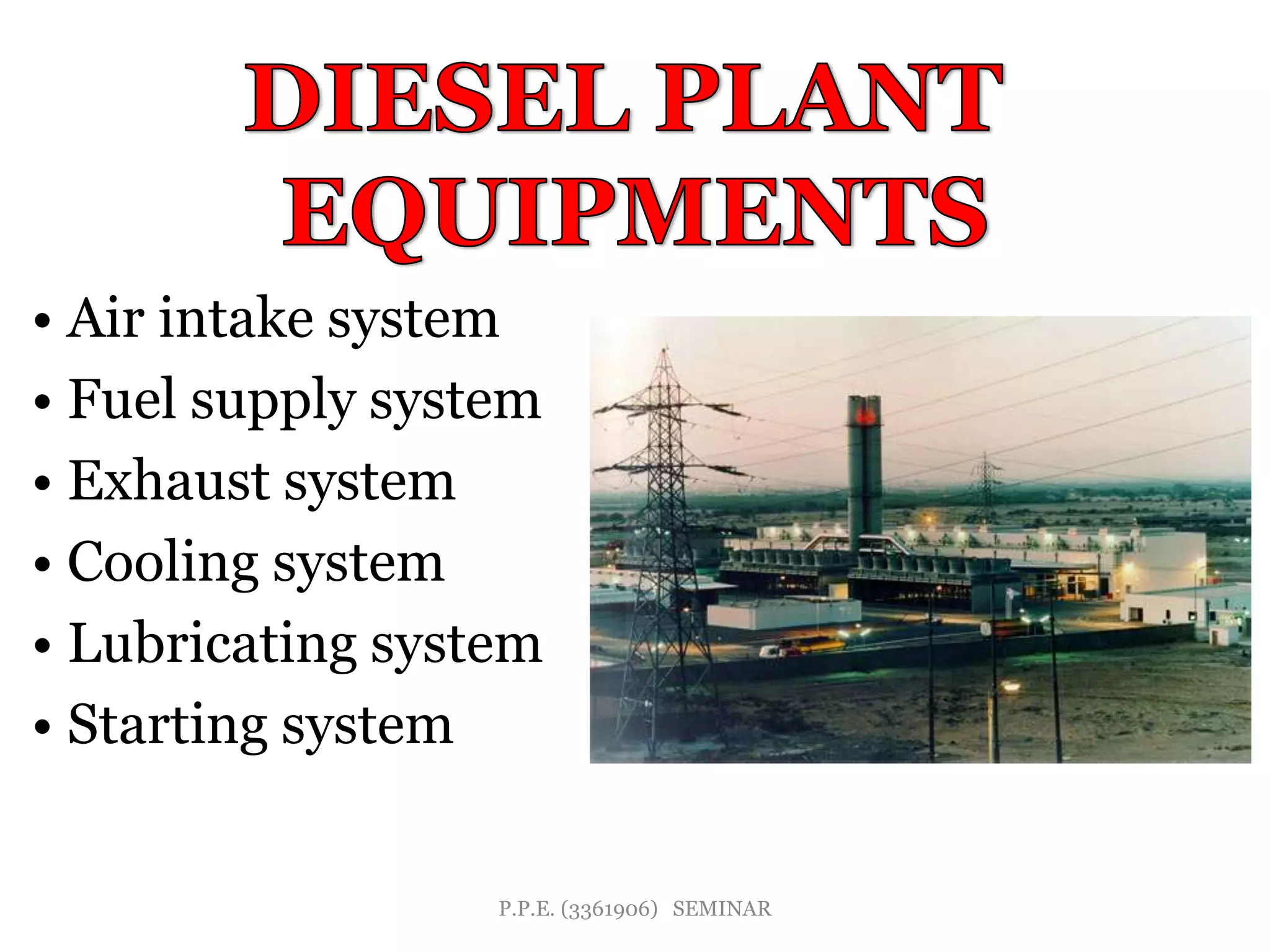 DIESEL ENGINE POWER PLANT | PPTX | Science