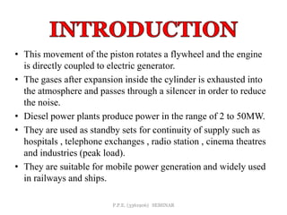 DIESEL ENGINE POWER PLANT | PPTX
