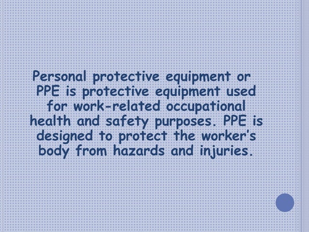 PPE( personal Protective equipment) | PPTX