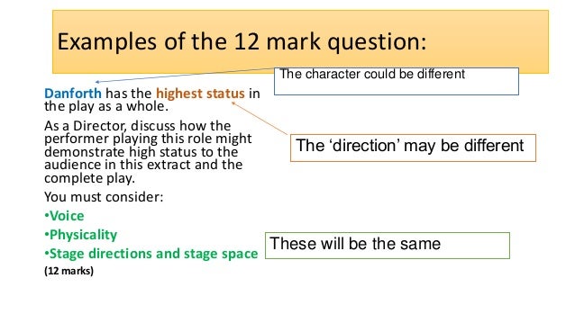 GCSE Drama PPE Revision 4 Section A - 12 mark question - The Crucib…