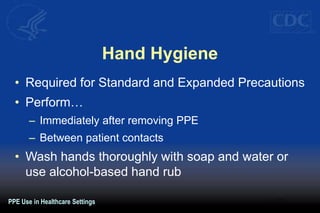 CDC Guidance For PPE in Healthcare settings | PPT