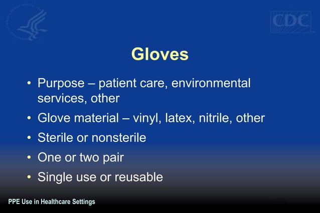 CDC Guidance For PPE in Healthcare settings | PPT | First Aid | Injuries