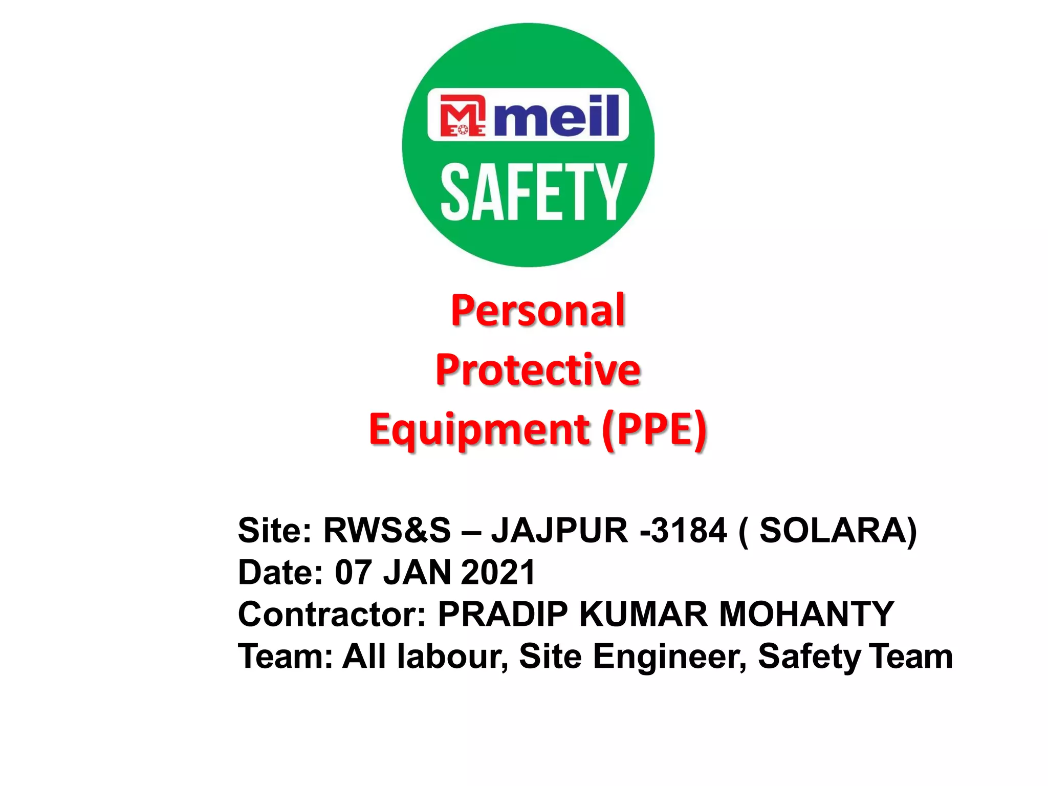 Use of PPES training meil at solar site rwss-3184 | PDF