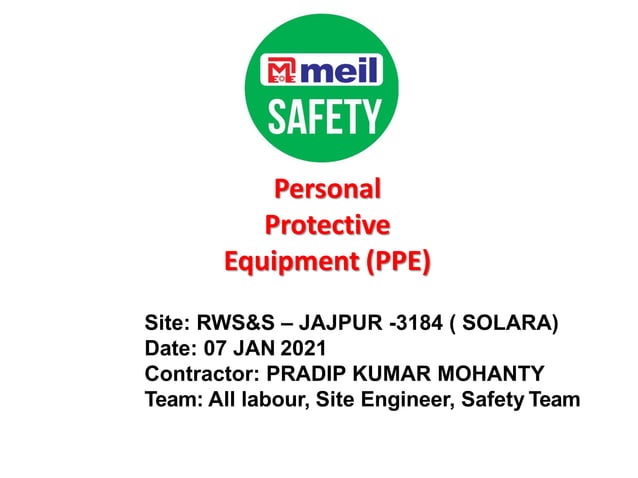 Use of PPES training meil at solar site rwss-3184 | PDF | Injuries ...
