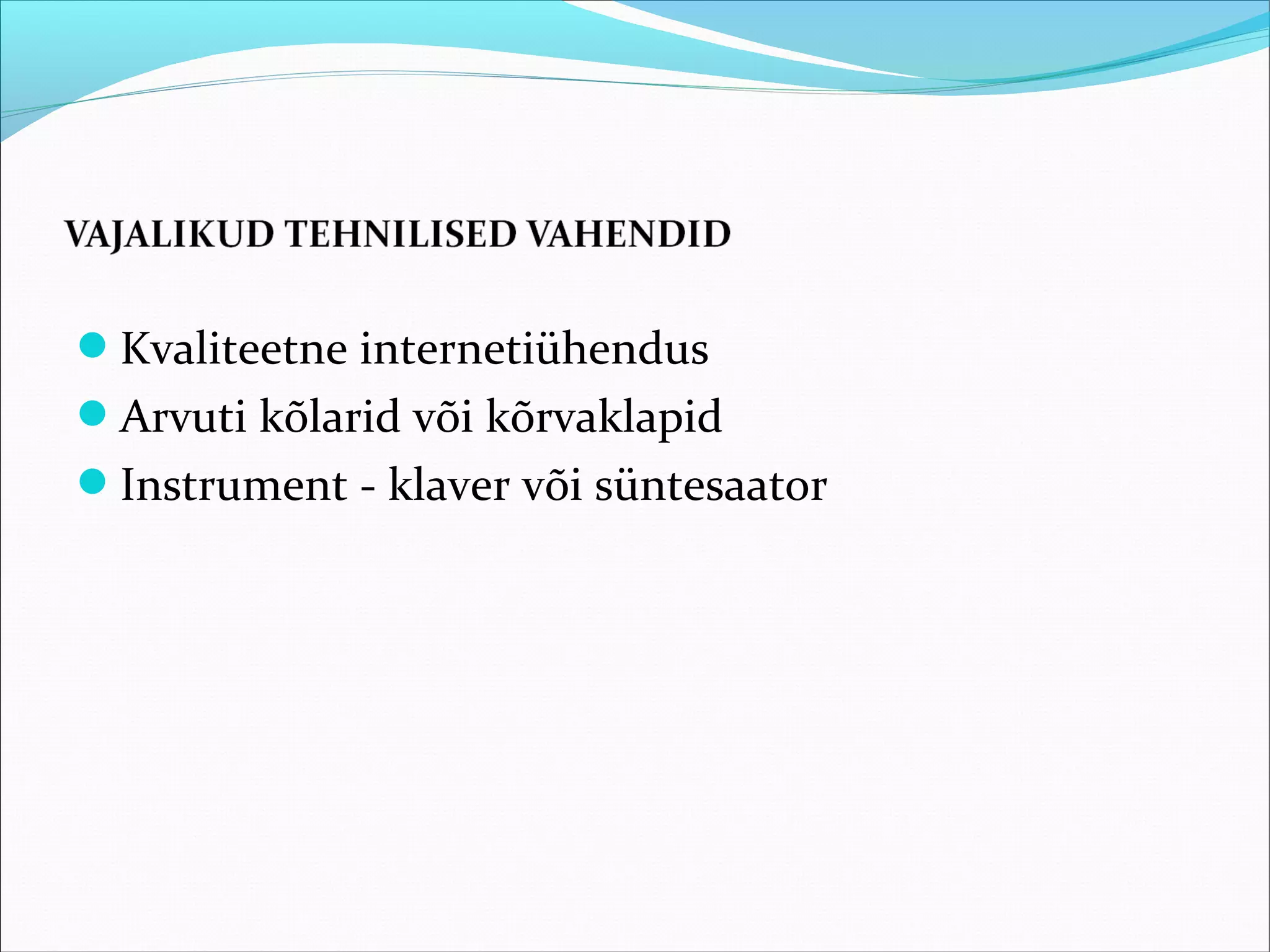 Õppematerjalist "Rütmimuusika klahvpillipalade vormid" | PPT