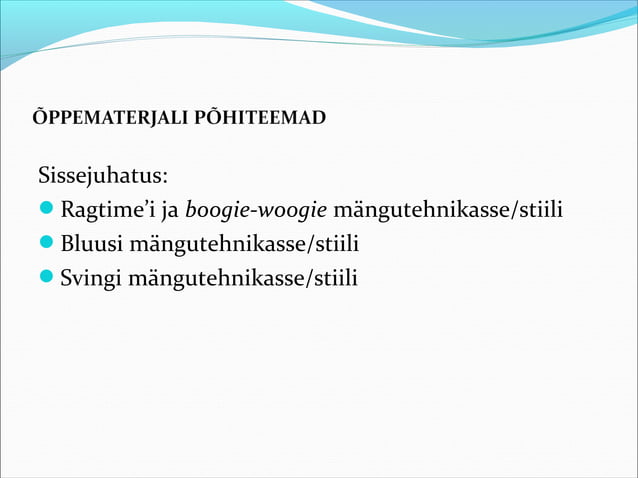 Õppematerjalist "Rütmimuusika klahvpillipalade vormid" | PPT