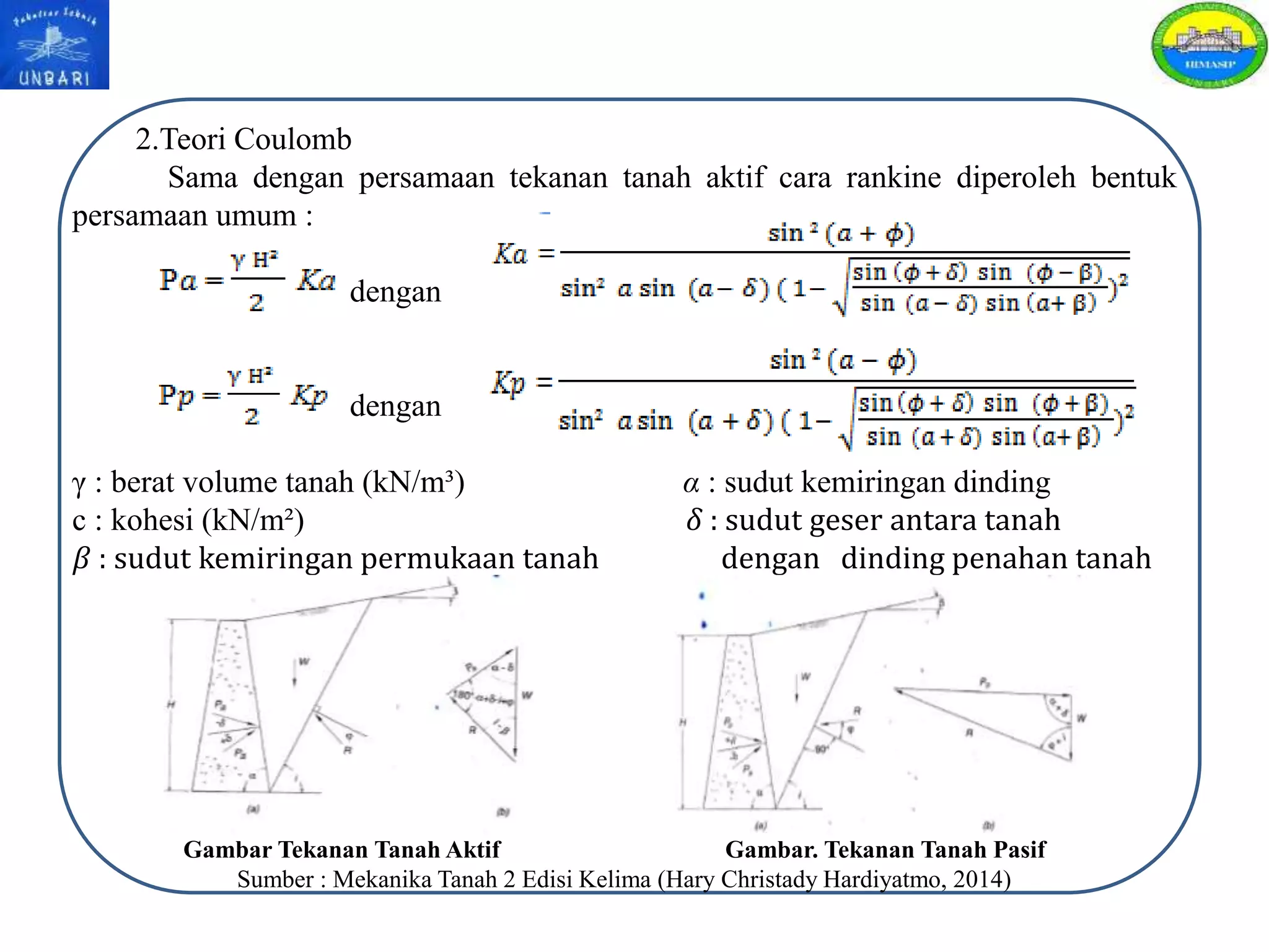 Pp evaluasi analisa retaining wall (dinding penahan tebing | PPTX