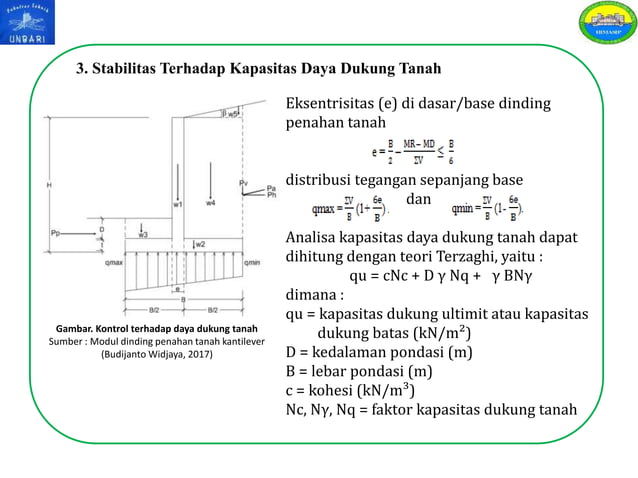 Pp evaluasi analisa retaining wall (dinding penahan tebing | PPTX