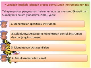 Pp evaluasi kel ii ( menyusun instrumen non tes) | PPTX