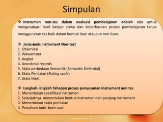 Pp evaluasi kel ii ( menyusun instrumen non tes) | PPTX
