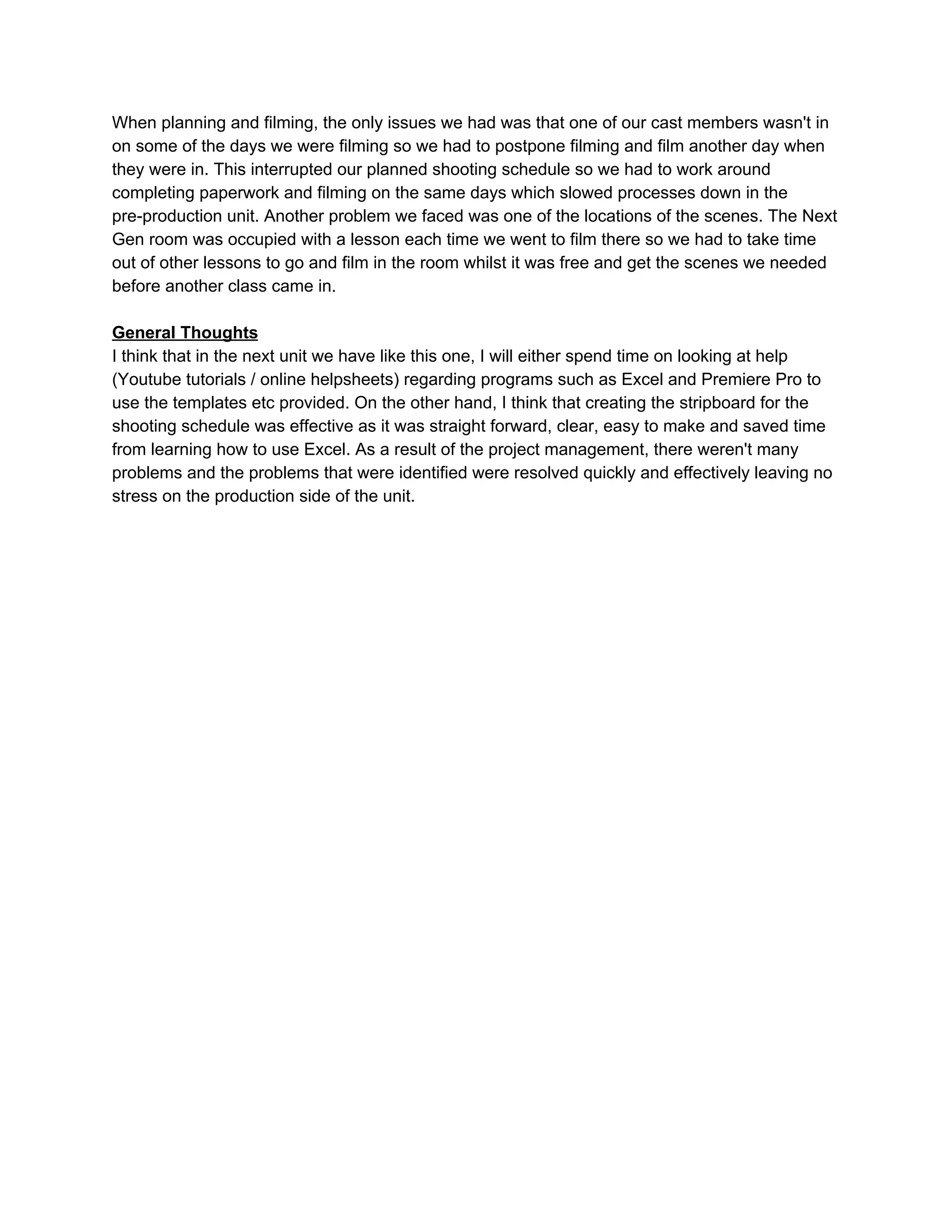 Pre-Production Evaluation | PDF