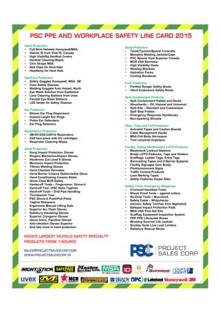 PPE Safety Linecard 2015, India | PDF