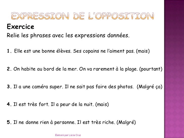 Pp expression de l’opposition
