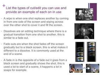 Pp!!!!film and video editing techniques template 2014 v2 | PPT