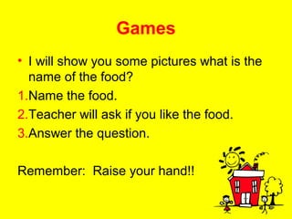 FOOD VOCABULARY AND GRAMMAR | PPT