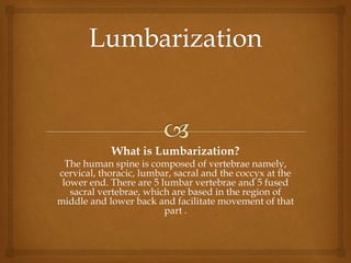 Pp for lumbarization and sacralization by Dr Dhruv Taneja Assistant Professor | PPTX