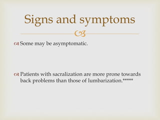 Lumbarization Vs Sacralization