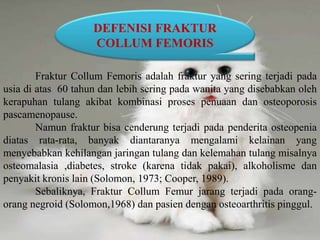 Ppt. fraktur collum femur | PPTX
