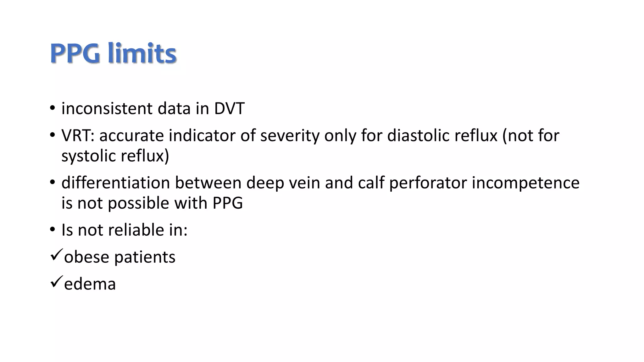 PPG and CDUS in venous reflux disease | PPTX