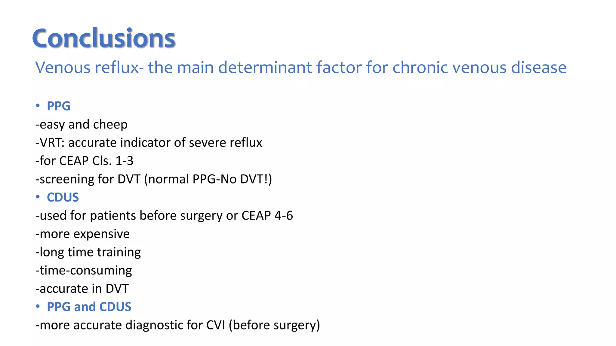 PPG and CDUS in venous reflux disease | PPTX