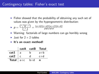 Contingency tables | PDF