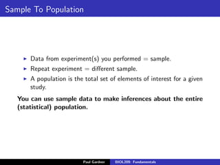Fundamentals of statistical analysis | PDF