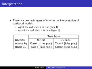 Fundamentals of statistical analysis | PDF