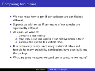 Analysis of two samples | PPT