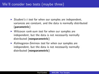 Analysis of two samples | PPT