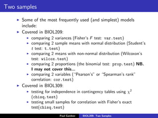 Analysis of two samples | PPT