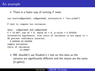 Analysis of two samples | PPT