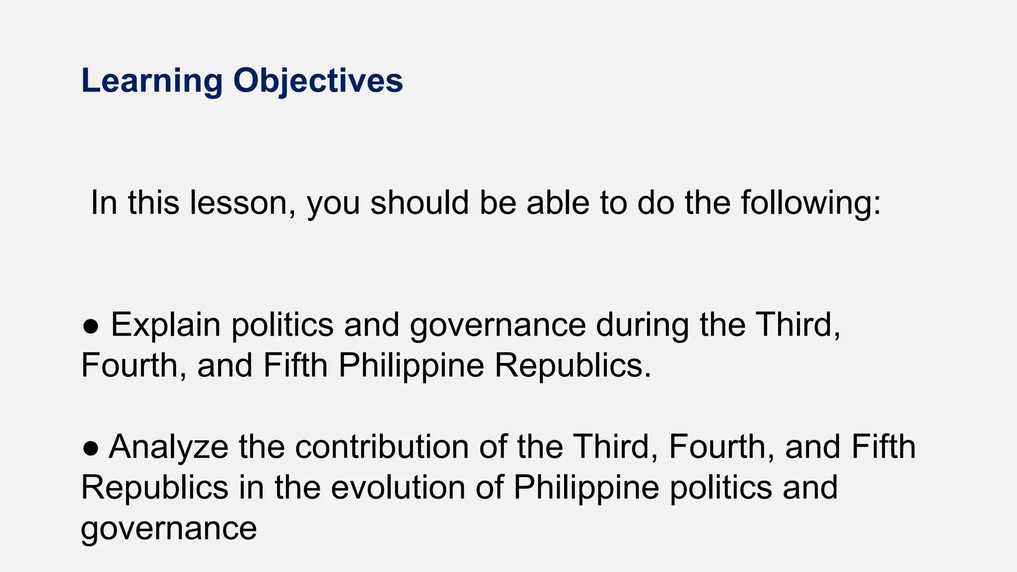 The Contemporary Government of the Philippines, Third, Fourth, and ...
