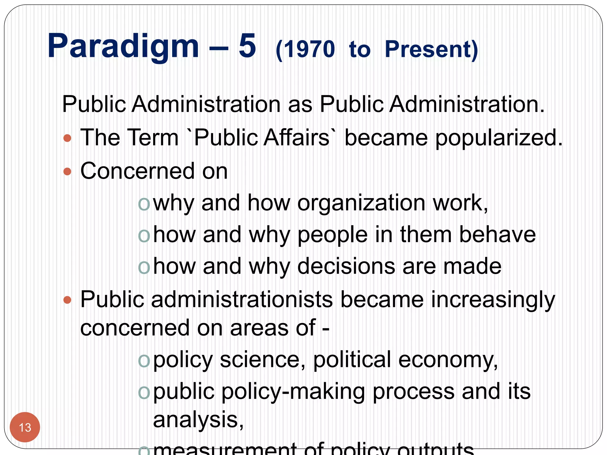 Paradigms of public administration | PPTX