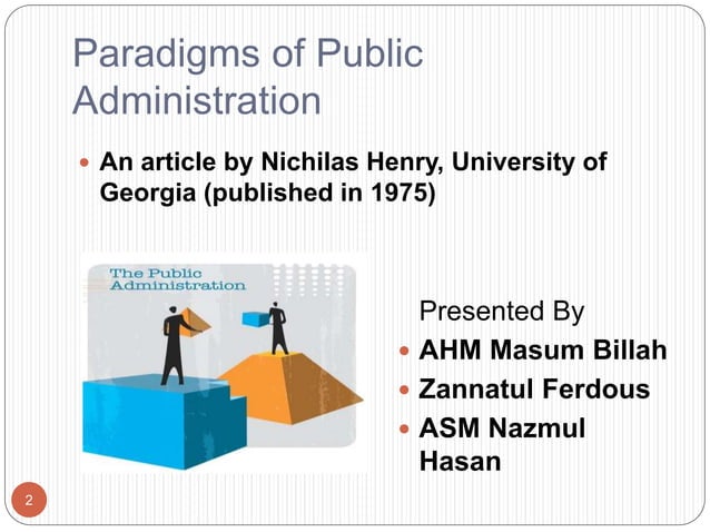 Paradigms of public administration | PPTX | Science