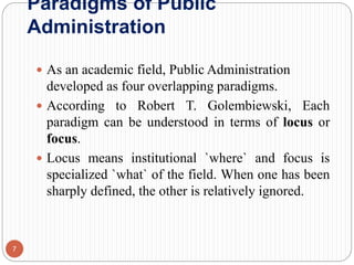 Paradigms of public administration | PPTX