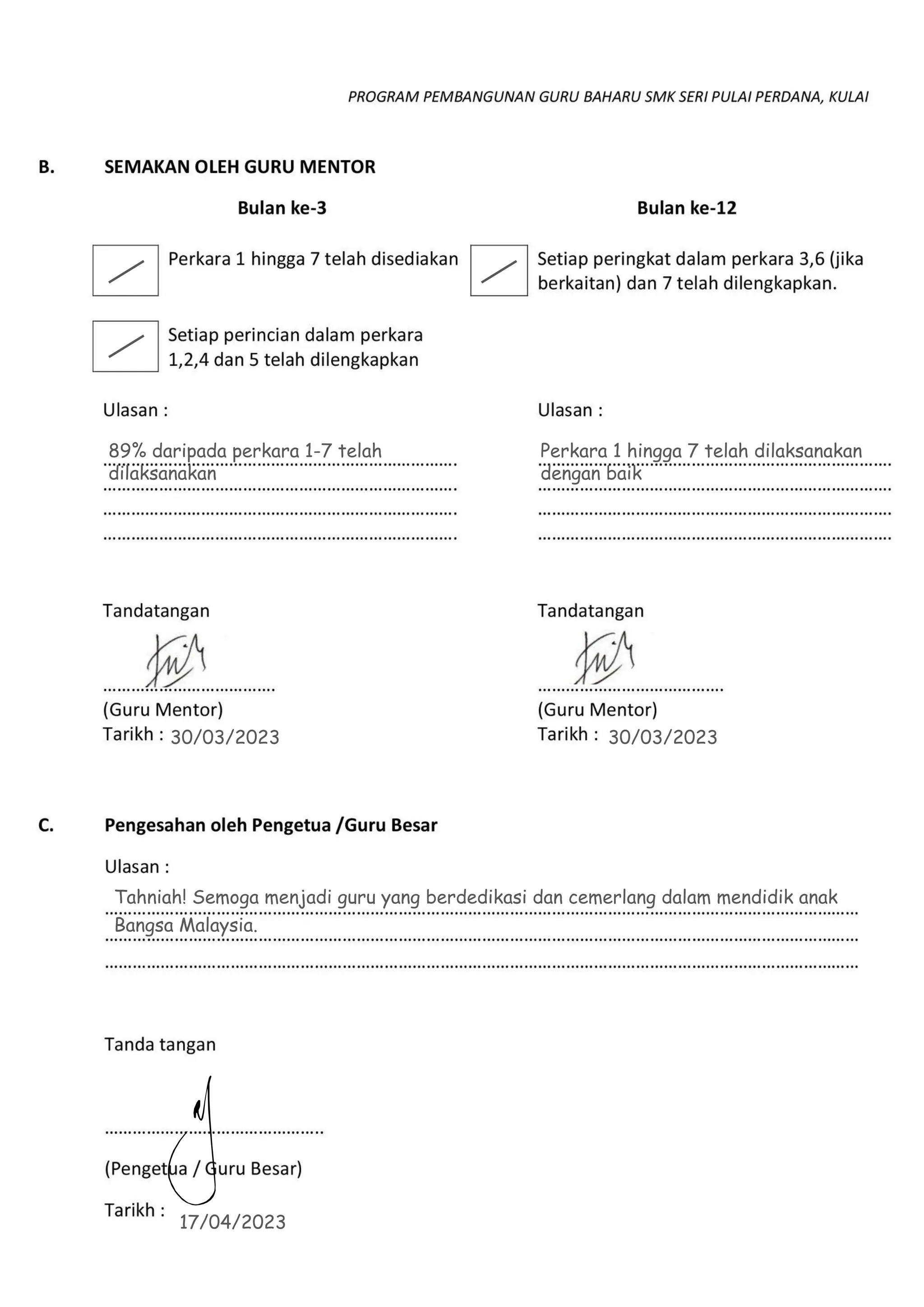 PPGB 2022 CIKGU NAQIB (SMKSPP, JOHOR) - Contoh | PDF