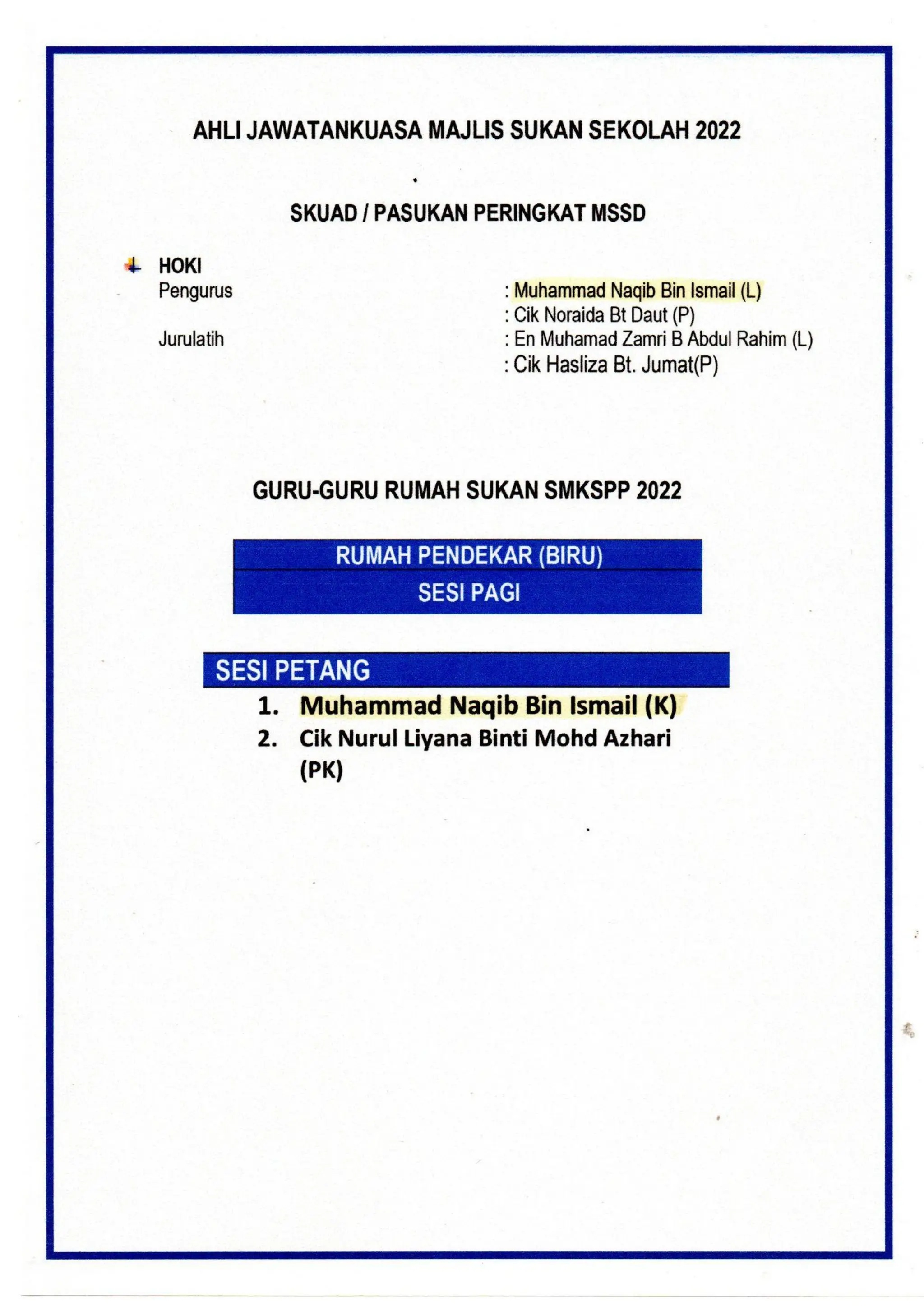 PPGB 2022 CIKGU NAQIB (SMKSPP, JOHOR) - Contoh | PDF