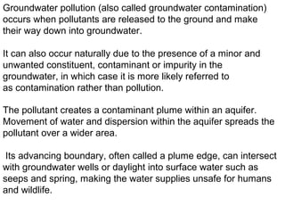 groundwater pollution | PPT