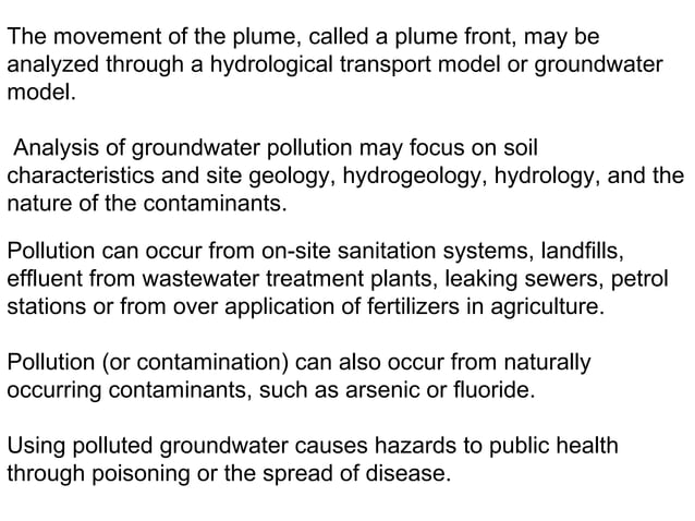 groundwater pollution | PPT