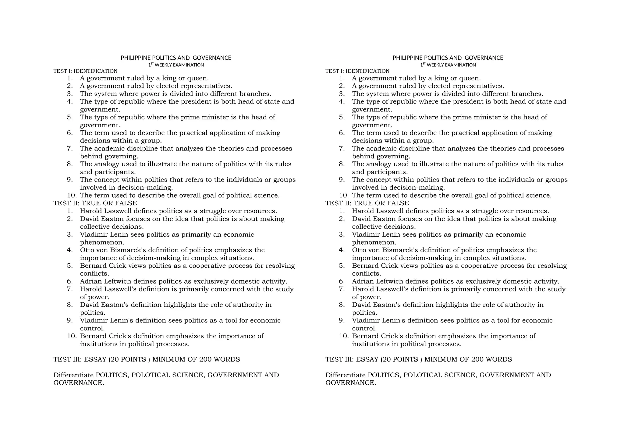 PPG WEEK 1 EXAM summative week one to four docs.docx