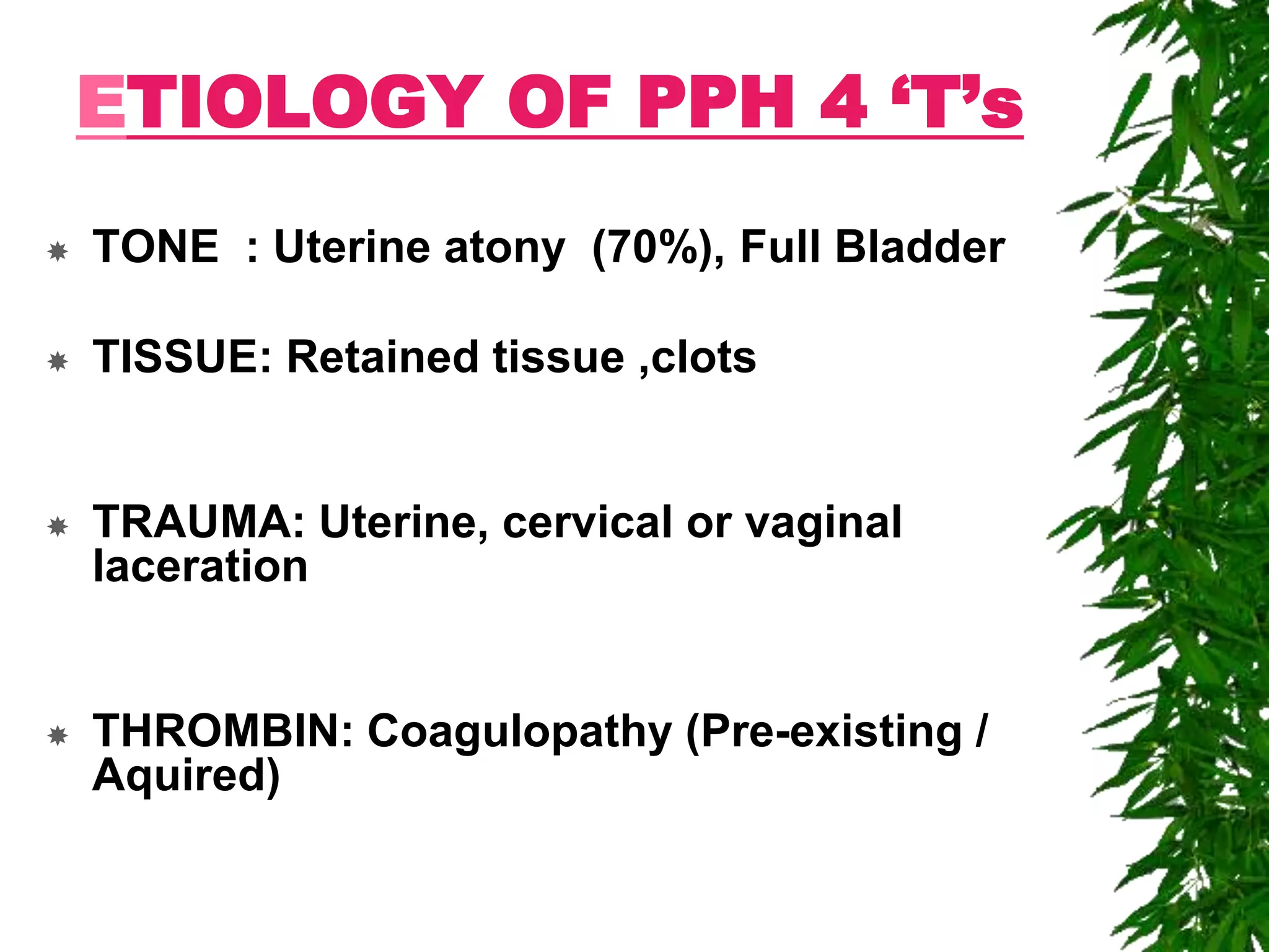 Medical management of Post Partum Haemorrhage | PPTX