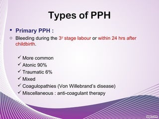 Post Partum Hemorrhage in ED | PPT