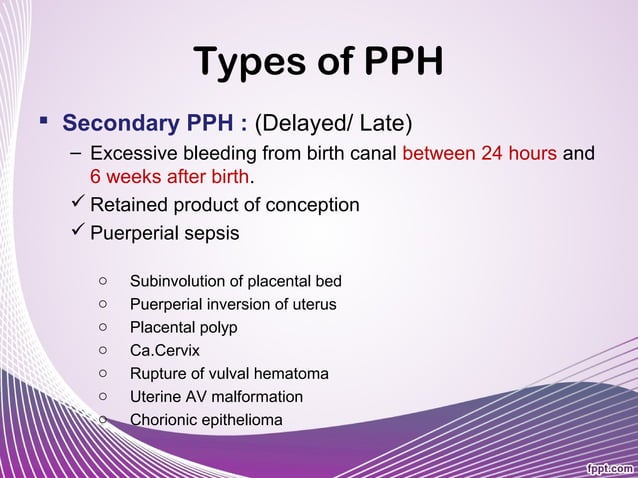 Post Partum Hemorrhage in ED | PPT