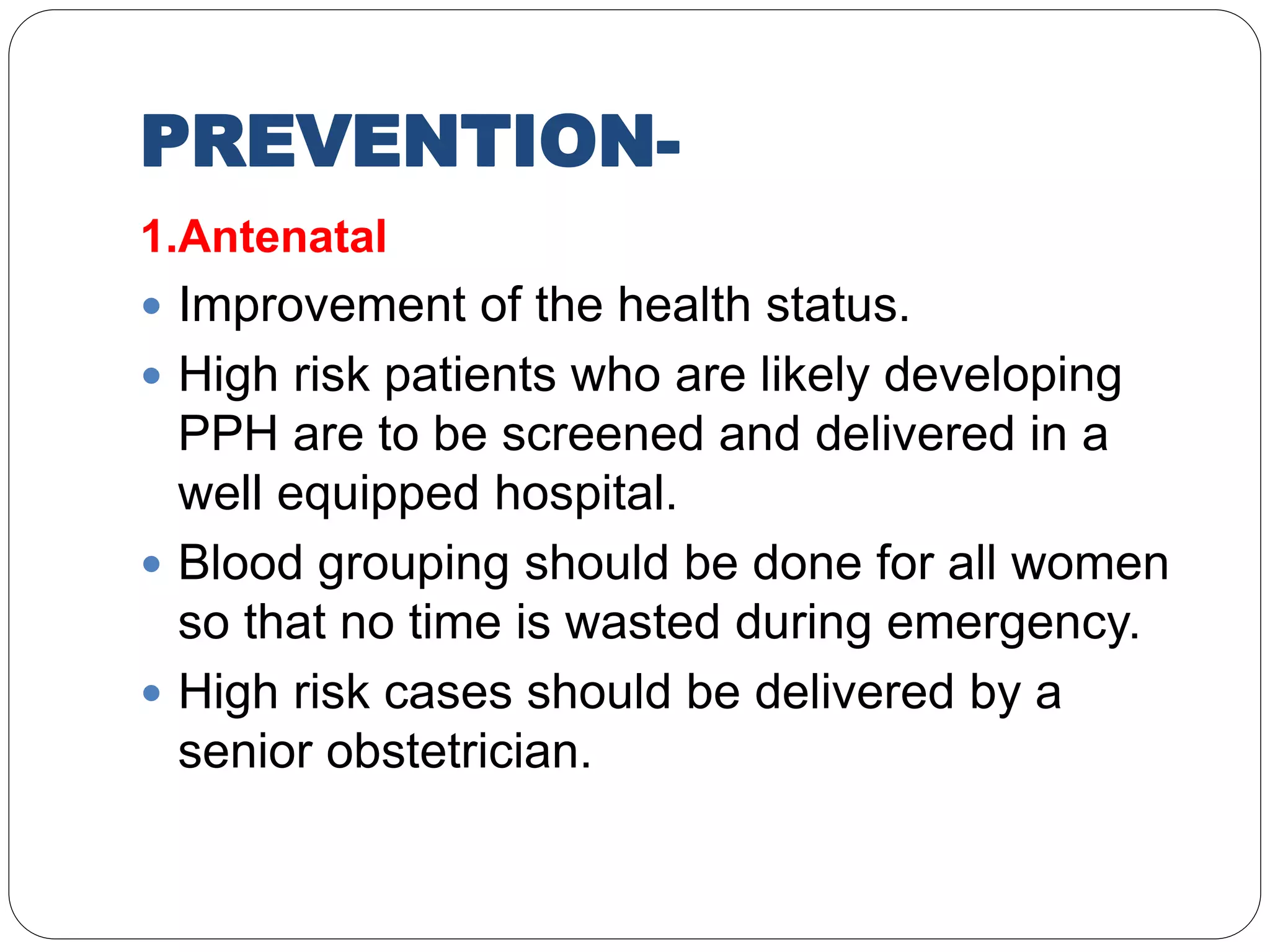 POST PARTUM HEMORRHAGE(PPH) | PPTX