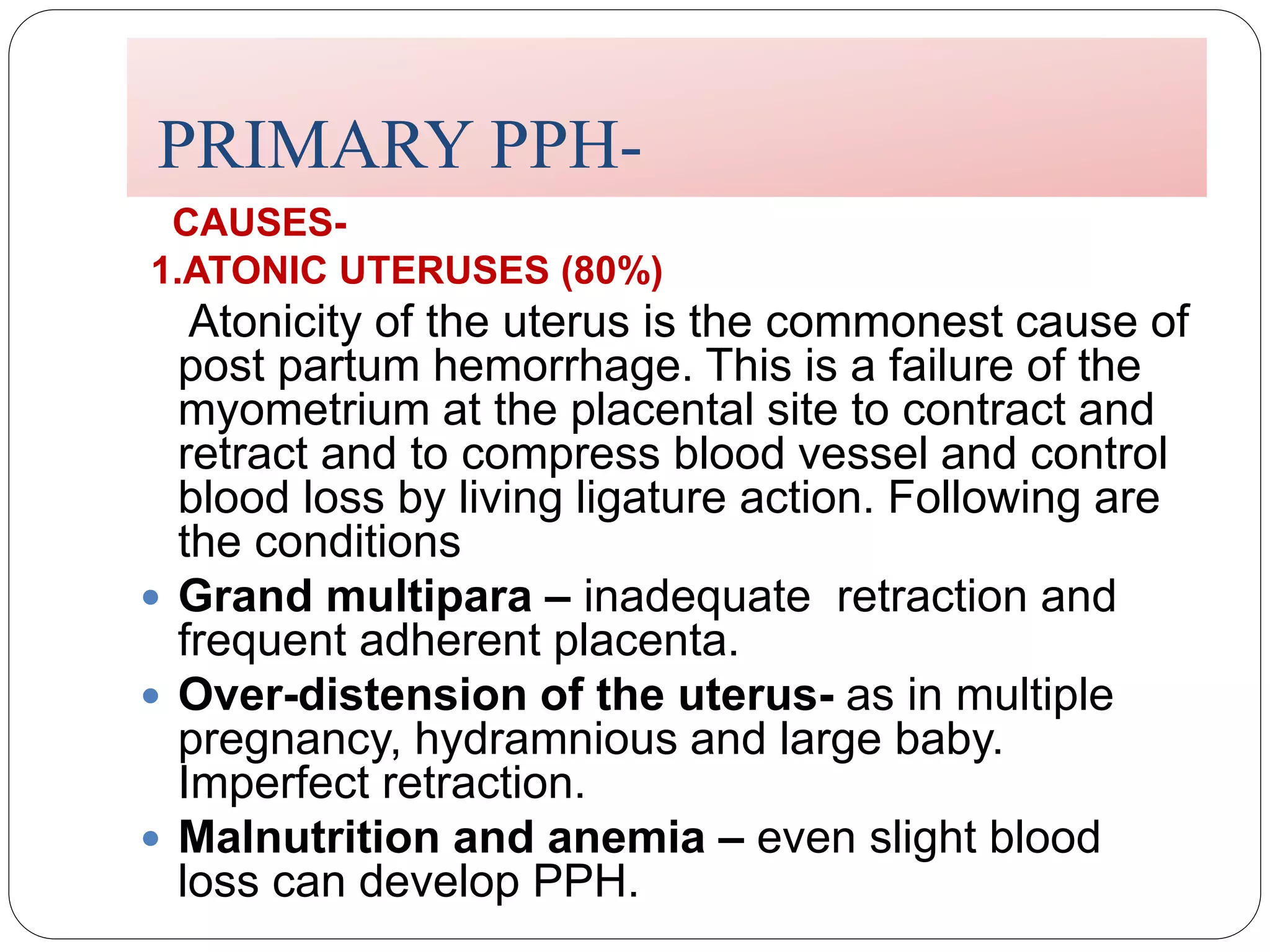 POST PARTUM HEMORRHAGE(PPH) | PPTX