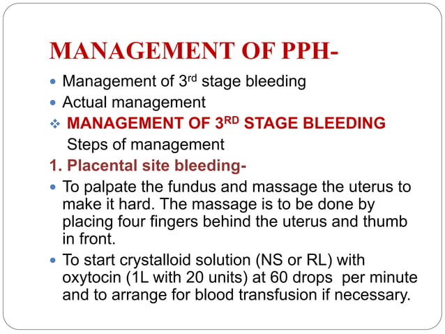 POST PARTUM HEMORRHAGE(PPH) | PPTX | Pregnancy | Reproductive Health