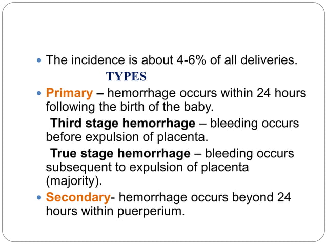 POST PARTUM HEMORRHAGE(PPH) | PPTX | Pregnancy | Reproductive Health