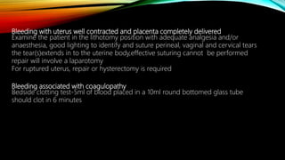 Post Partum Haemorrhage (B-Lynch, Stepwise uterine devascularization) | PPTX