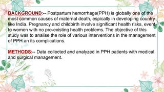 Nursing Management of Postpartum Haemorrhage by Devanshi | PPTX ...